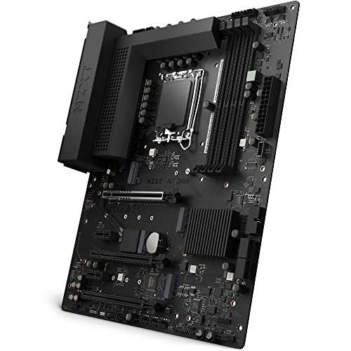 NZXT N7 Z690 Motherboard - N7-Z69XT-B1 - Intel Z690 chipset (Supports 12th Gen CPUs) - ATX Gaming Motherboard - Integrated I/O Shield - WiFi 6E connectivity - Bluetooth V5.2 - Black