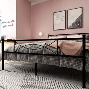 Weehom Full Size Metal Bed Frame Mattress Foundation/Platform Bed Heavy Duty Steel Slat Best for Kids Adults Student Black