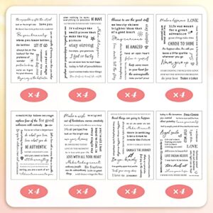 48 Sheets Inspirational Quotes Planner Stickers Small Talk for Journaling Scrapbook Supplies Motivational Words Simple Neat Handwritten Letters Typewritten Scripts, 8 Styles (Black)