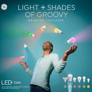 GE LED+ Color Changing LED Light Bulbs with Remote, No App or Wi-Fi Required, A19 Bulbs (3 Pack)