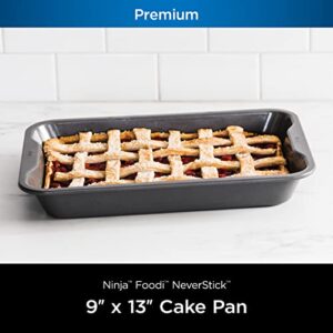 Ninja B30613 Foodi NeverStick Premium 9 inch x 13 inch Cake Pan, Nonstick, Oven Safe up to 500⁰F, Dishwasher Safe, Grey