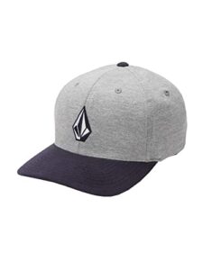 volcom men's full stone heather xfit hat, navy combo, large/x-large