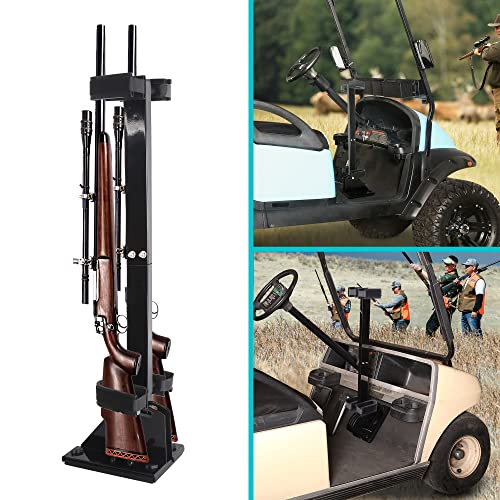 10L0L Universal Gun Holder for EZGO Club Car Yamaha Golf Cart, Compatible with UTV, Stand Up Gun Rack Floor Mount with Quick Release