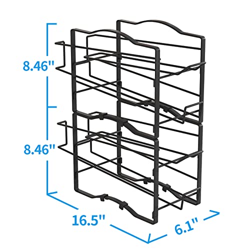 GILLAS 4 Pack Soda Can Organizer Rack for Pantry, Stackable Beverage Soda Can Storage Dispenser Holder for Refrigerator, Cabinet, Black