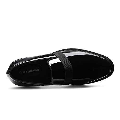 Bruno Marc Mens Dress Tuxedo Shoes Slip-on Classic Wedding Loafers, Bright Black - 12 (SBOX227M)