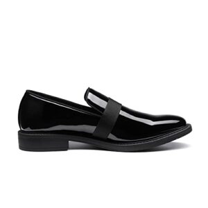 Bruno Marc Mens Dress Tuxedo Shoes Slip-on Classic Wedding Loafers, Bright Black - 12 (SBOX227M)