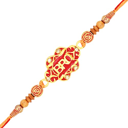 Rakhi for Raksha Bandhan Fancy Metal Bro Design Rakhi Gift for Brothers Handmade Rakhi (D10)