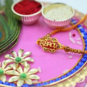 Rakhi for Raksha Bandhan Fancy Metal Bro Design Rakhi Gift for Brothers Handmade Rakhi (D10)