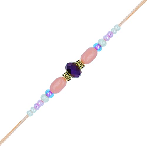 TRIYASHH Rakhi for Brothers for Raksha Bandan Rakhi Stone/Beads Design Rakhi Handmade Rakhi (D42)