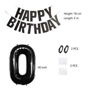 Borsgye 30th Birthday Party Decorations Set for Girl Boy Women Men Black HAPPY BIRTHDAY Letter Banner Silver Sparkly Glitter Traingle Banner Confetti Latex Balloons with Black Giant Number 30 Balloon