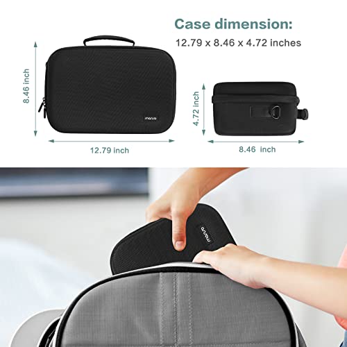 MOSISO Hard Carrying Case Compatible with Oculus Quest 2 with Elite Strap Controllers Accessories VR Gaming Headset, Oxford Cloth Travel Shockproof EVA Storage Bag with Handle & Shoulder Strap, Black