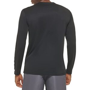 Calvin Klein Men's Standard Light Weight Quick Dry Long Sleeve 40+ UPF Protection, Black, Large