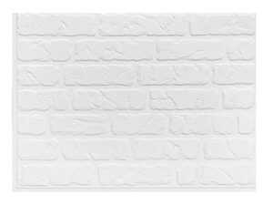 retro-art 3d backsplash wall panels for kitchen, pack of 10, brick in paintable white, pvc, 24.5 x 18.5, cover 31.48 sq.ft. 703540