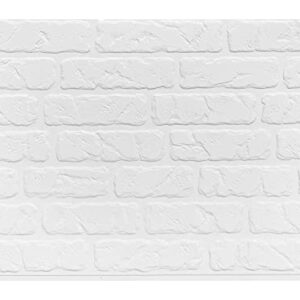 Retro-Art 3D Backsplash Wall Panels for Kitchen, Pack of 10, Brick in Paintable White, PVC, 24.5 x 18.5, Cover 31.48 sq.ft. 703540