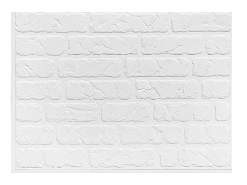 Retro-Art 3D Backsplash Wall Panels for Kitchen, Pack of 10, Brick in Paintable White, PVC, 24.5 x 18.5, Cover 31.48 sq.ft. 703540