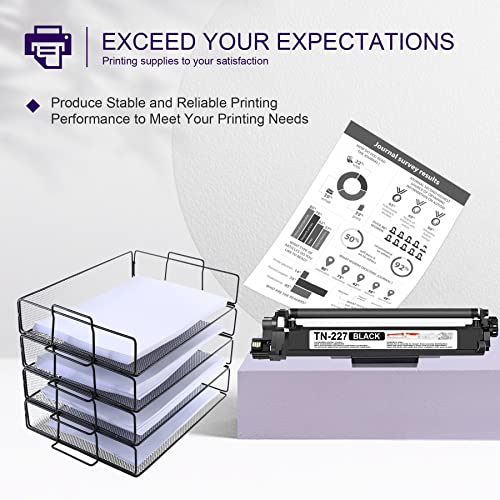 TN2274PK High Yield Toner Cartridge:UOTYUE Compatible TN-227BK/C/M/Y Toner Replacement for HL-3290CDW 3210CW 3230CDN MFC-L3770CDW L3710CW L3750CDW L3730CDW Printer, TN227 4PK (1BK/1C/1M/1Y)