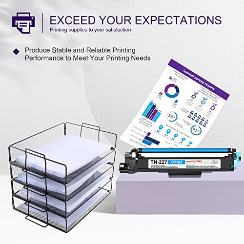 TN2274PK High Yield Toner Cartridge:UOTYUE Compatible TN-227BK/C/M/Y Toner Replacement for HL-3290CDW 3210CW 3230CDN MFC-L3770CDW L3710CW L3750CDW L3730CDW Printer, TN227 4PK (1BK/1C/1M/1Y)