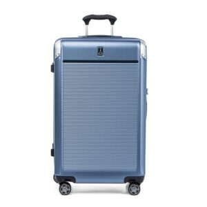 travelpro platinum elite hardside expandable spinner wheel luggage tsa lock hard shell polycarbonate suitcase, dark sky blue, checked large 28-inch