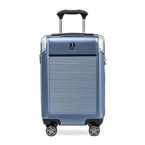 travelpro platinum elite hardside expandable spinner wheel luggage tsa lock hard shell polycarbonate suitcase, dark sky blue, compact carry on 20-inch