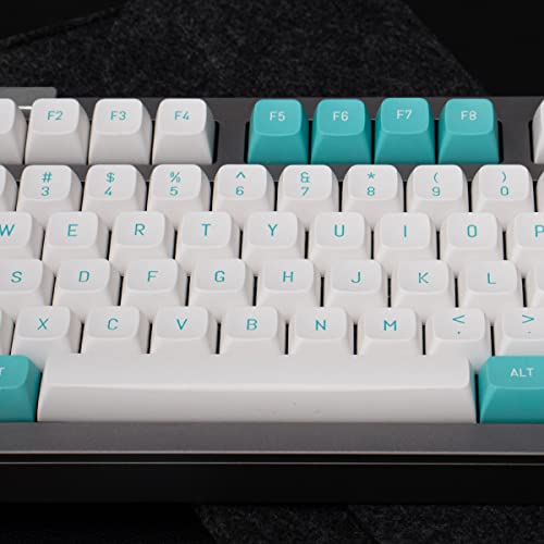 White Green Keycaps Set 150 Keys MSA Profile Double Shot ISO/ANSI Layout for Cherry MX Switches Mechanical Gaming Keyboard