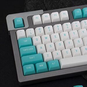 White Green Keycaps Set 150 Keys MSA Profile Double Shot ISO/ANSI Layout for Cherry MX Switches Mechanical Gaming Keyboard