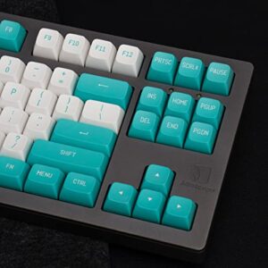 White Green Keycaps Set 150 Keys MSA Profile Double Shot ISO/ANSI Layout for Cherry MX Switches Mechanical Gaming Keyboard