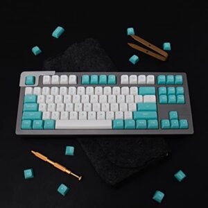 White Green Keycaps Set 150 Keys MSA Profile Double Shot ISO/ANSI Layout for Cherry MX Switches Mechanical Gaming Keyboard