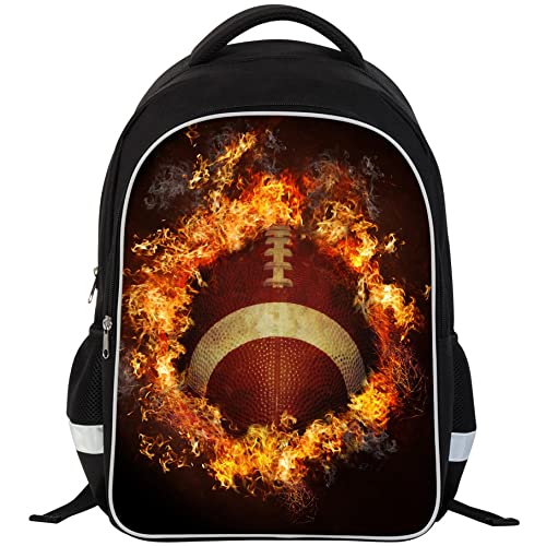 P ELEGANT PROTECTION American football 3D Print Luminous School Backpack, Personalized Lightweight Students Schoolbag for Teens Kids