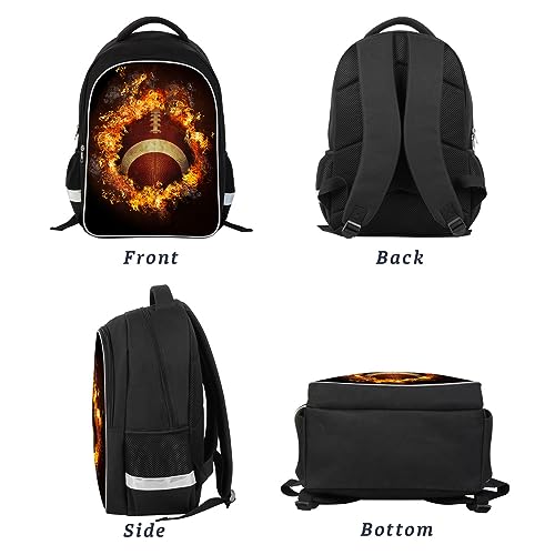 P ELEGANT PROTECTION American football 3D Print Luminous School Backpack, Personalized Lightweight Students Schoolbag for Teens Kids