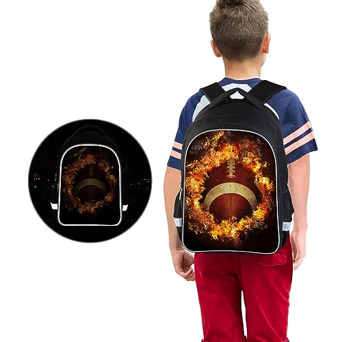 P ELEGANT PROTECTION American football 3D Print Luminous School Backpack, Personalized Lightweight Students Schoolbag for Teens Kids