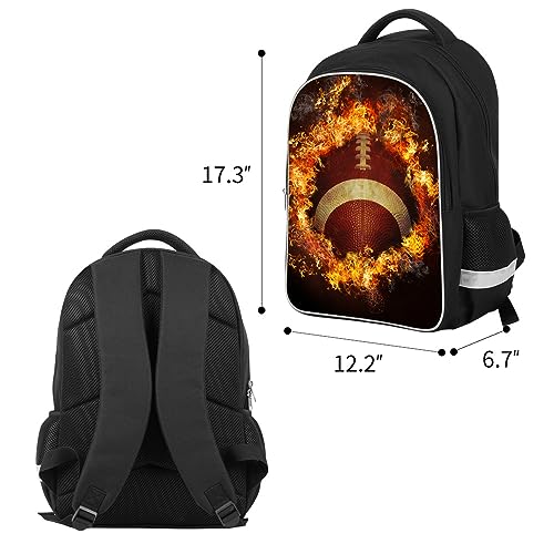 P ELEGANT PROTECTION American football 3D Print Luminous School Backpack, Personalized Lightweight Students Schoolbag for Teens Kids