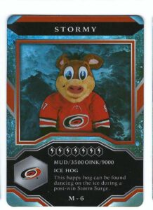 stormy 2021-22 upper deck mvp mascot gaming card #m-6 card carolina hurricanes hockey