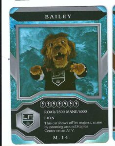 bailey 2021-22 upper deck mvp mascot gaming card #m-14 card los angeles kings hockey