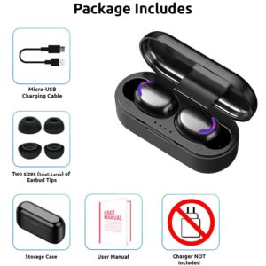 VOLT PLUS TECH Slim Travel Wireless V5.1 Earbuds Compatible with Your Bose SoundSport Free Updated Micro Thin Case with Quad Mic 8D Bass IPX7 Waterproof/Sweatproof (Black)