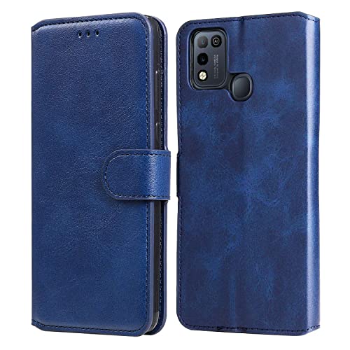 Case for Infinix Smart 5 Wallet Case,with Card Holder Kickstand Magnetic Closure PU Leather Flip Case Cover for Infinix Smart 5 6.6" -Blue