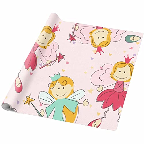 InterestPrint Princess and Fairy Wrapping Paper Design for Christmas and Printed Great - 1 Roll