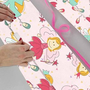 InterestPrint Princess and Fairy Wrapping Paper Design for Christmas and Printed Great - 1 Roll