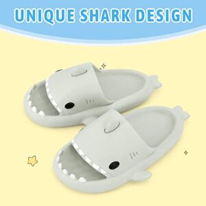 SAGUARO Shark Slides for Family Kids Toddler Boys Girls Pillow Slippers Cute Cloud Slides Lightweight Non-Slip Beach Slippers Casual Slides US7 Kids Grey