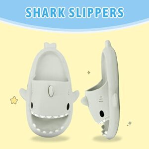 SAGUARO Shark Slides for Family Kids Toddler Boys Girls Pillow Slippers Cute Cloud Slides Lightweight Non-Slip Beach Slippers Casual Slides US7 Kids Grey