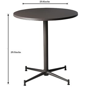 GWAREZ Modern Round Pub Table23.6-Inch Top Outdoor Metal Bar Height Table,Metal Frame Outdoor Indoor Furniture for Garden Balcony Backyard Pool Porch Lawn Living Room,Easy Assembly(29.5H, Brown)…