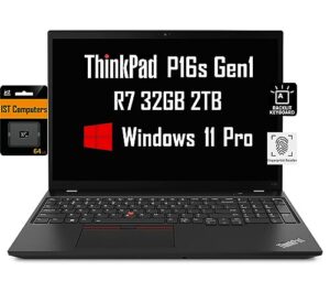 lenovo thinkpad p16s 16" wuxga (amd ryzen 7 pro 6850u, 32gb ram, 2tb ssd, radeon 680m graphics) workstation business laptop, backlit, fingerprint, webcam, ist sd card, 3-yr wrt, win 11 pro