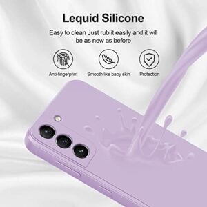 GiiYoon Silicone Case Compatible with Samsung Galaxy S21 5G, Full Body Silky Soft Touch Phone Case with Camera Protection, Shockproof Cover with Microfiber Lining, Purple