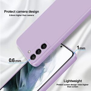 GiiYoon Silicone Case Compatible with Samsung Galaxy S21 5G, Full Body Silky Soft Touch Phone Case with Camera Protection, Shockproof Cover with Microfiber Lining, Purple