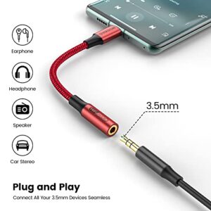 MOSWAG USB C to 3.5mm Audio Adapter, USB C Headphone Adapter for Samsung Galaxy S23 S22 S21 S20 Ultra, Note 20 10 S10 S9 Plus,Pixel 7 6 5 4 3 2 XL,ipad Pro and More