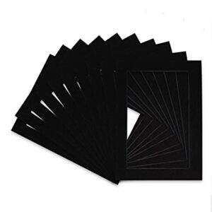 Pack of Ten Acid Free 28x34 Mats Bevel Cut for 26x32 Photos - Black with Black Core Precut Matboards With Backing Boards and Self Seal Photo Mat Bags For Pictures, Photos, Framing - 4-ply Thickness