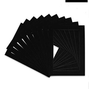 Pack of Ten Acid Free 28x34 Mats Bevel Cut for 26x32 Photos - Black with Black Core Precut Matboards With Backing Boards and Self Seal Photo Mat Bags For Pictures, Photos, Framing - 4-ply Thickness