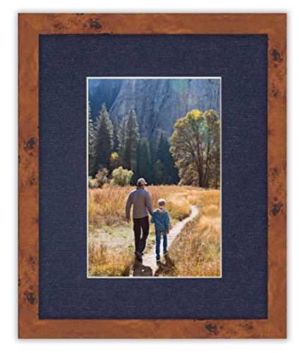 Pack of 25 Acid Free 11x17 Mats Bevel Cut for 9x14 Photos - Navy Canvas Texture Precut Matboards For Pictures, Photos, Framing - 4-ply Thickness