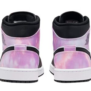 Nike Jordan Mens Air Jordan 1 Mid SE DM1200 001 Tie-Dye, Black/Bleached Coral-white, Size 11