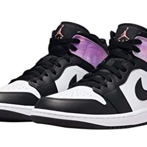 Nike Jordan Mens Air Jordan 1 Mid SE DM1200 001 Tie-Dye, Black/Bleached Coral-white, Size 11