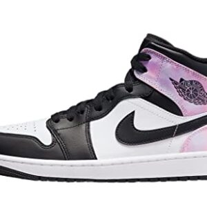 Nike Men's Air Jordan 1 Mid Sneaker, Black/Bleached Coral-white, 10.5